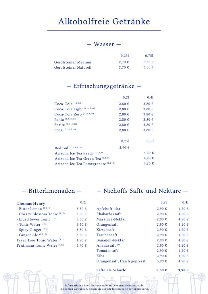 Speisen & Getränke « Felix Restaurant / Bar / Events